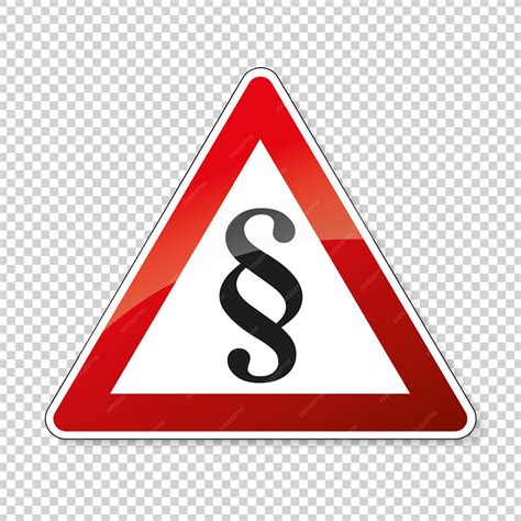 단락 오른쪽 법률 및 보험 기호 독일 교통 표지 단락 또는 주의 표시 확인 투명 배경 벡터 일러스트 Eps 10 벡터 파일 프리미엄 벡터