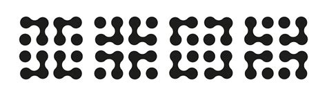 Metaball Icons Set Connected Dots Graphic Signs Circles Simple Patterns Integration Abstract