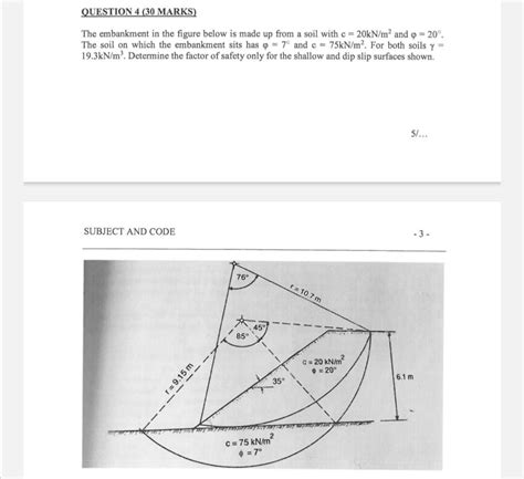 Solved The Embankment In The Figure Below Is Made Up From A Chegg