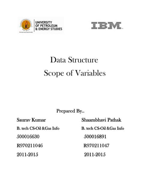 Data Structure Scope Of Variables Pdf