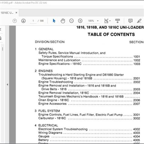 Case 1816 1816b And 1816c Uni Loaders Service Manual 8 41040