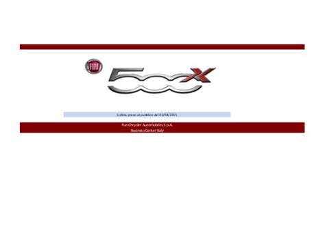 Listino Prezzi Fiat 500x