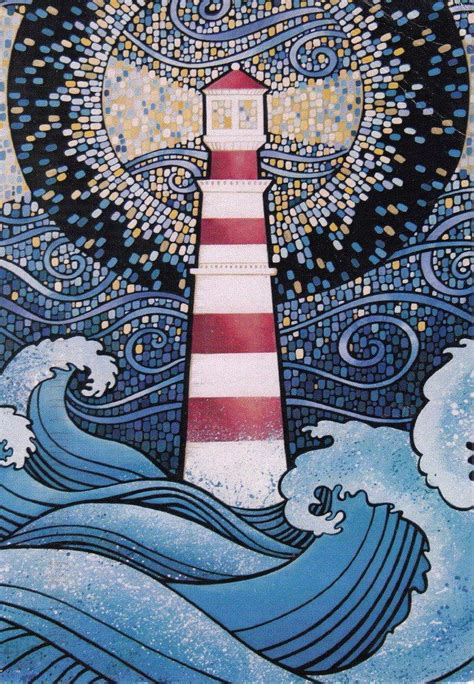 маяк море Lighthouse Sea Художественная роспись Маяк Абстрактное