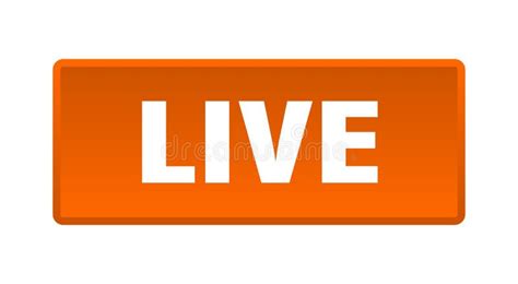 Live Button Live Square Isolated Push Button Stock Vector