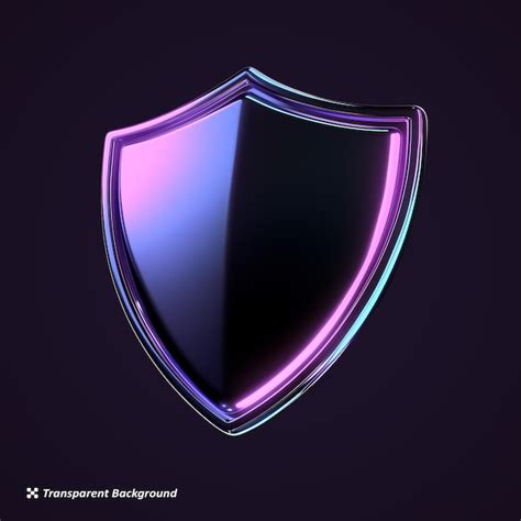 Premium Psd Balck And Purple Shield Protection Secutiry 3d Icon On