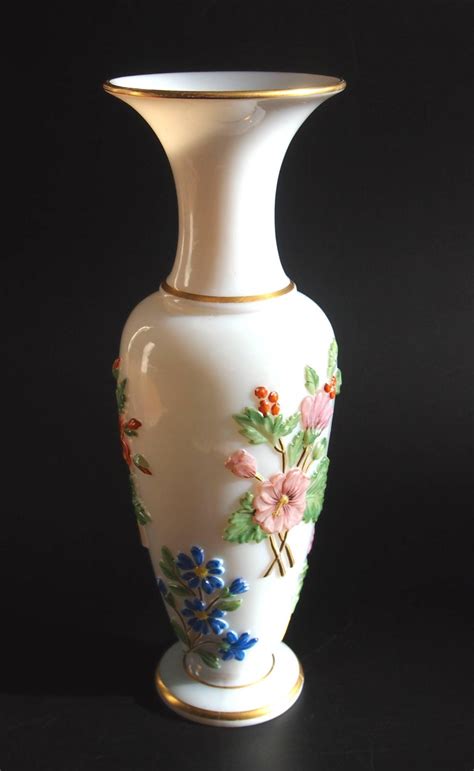 French Baccarat 19th Century Polychrome Enamel Mould Pressed Glass