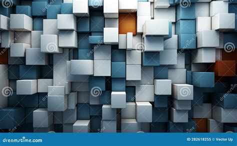 Interlocked 3d Blocks In Various Shapes Generative Ai Stock