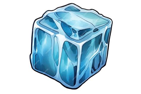Premium Ai Image Ice Cube Sticker On Isolated White Background