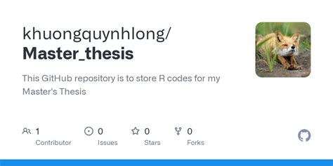 github khuongquynhlong master thesis this github repository is to