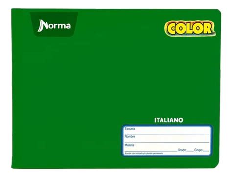 Cuaderno Italiano 100hjs Norma Color Cosido Cuadro Grande Pz Meses
