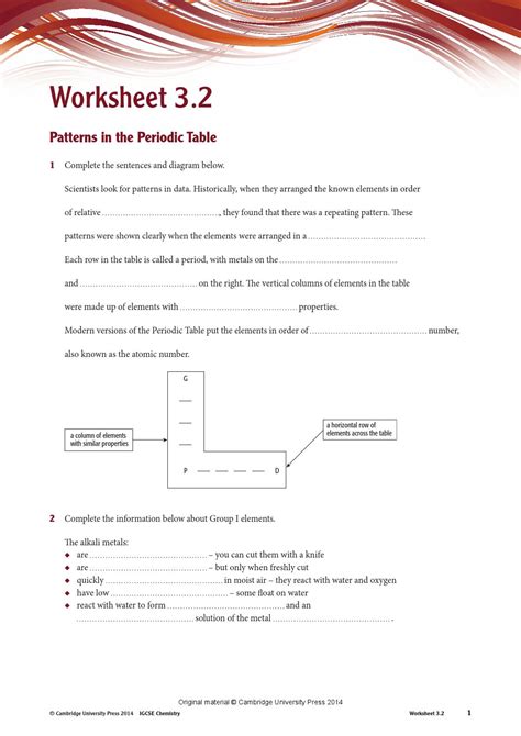 Modern Periodic Table Igcse