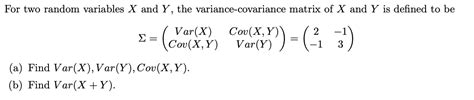 Solved For Two Random Variables X And Y The