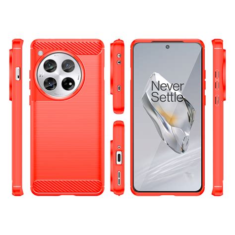 Flexi Slim Carbon Fibre Case For OnePlus 12 Red