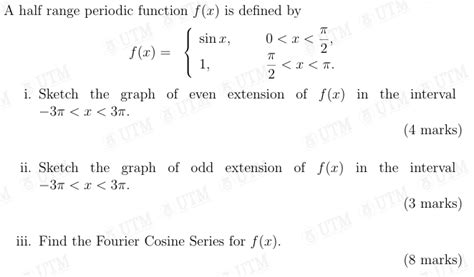 A Half Range Periodic Function F X Is Defined Studyx