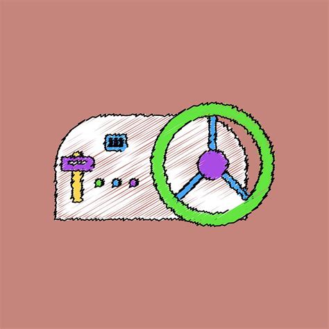 플랫 음영 스타일 아이콘 스티어링 휠 및 기어 벡터 Ai Eps Uidownload