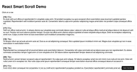 React Smart Scroll Demo Codesandbox