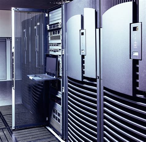 Supercomputer Center Server Room With Super Powerful Modern Processors
