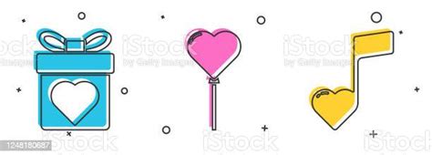 하트 하트와 음악 노트의 형태로 풍선 하트 아이콘 톤과 선물 상자를 설정합니다 벡터 공휴일에 대한 스톡 벡터 아트 및 기타 이미지 공휴일 나비매듭 낮 Istock