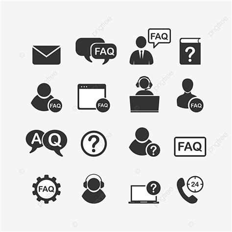 Faq 벡터 아이콘 집합입니다 안내 요구 고객 Png 일러스트 및 벡터 에 대한 무료 다운로드 Pngtree