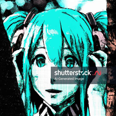 Artistic Image Hatsune Miku Behind Tree Imagen Generada Por Ia