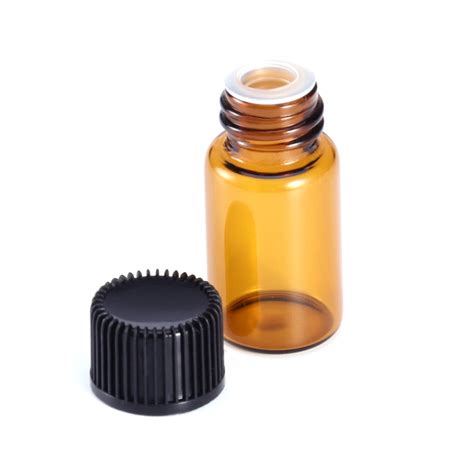 12pcs 1 Glass Essential Oil Bottles Sample Amber Glass Jars Refillable