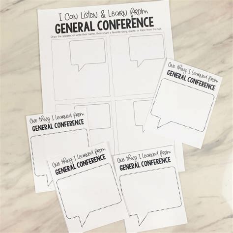 My General Conference Notes Printable Primary Singing