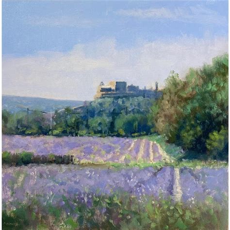 Peinture Lavandes en Drôme provençale 3043 par Giroud Pascal Carré