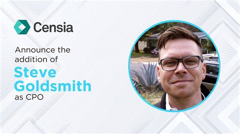 Censia Welcomes Steve Goldsmith As Chief Product Officer Hrtech Edge