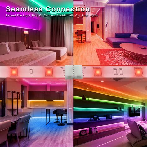 Snapklik Com 20 Pcs 4 Pin Led Light Connectors 10mm Wide Led Connectors Unwired Gapless