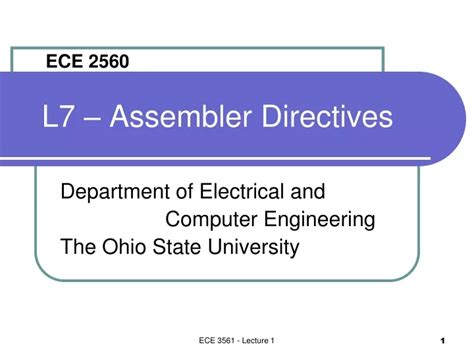 Ppt Assembler Directives In Msp430 Powerpoint Presentation Free Download Id9245316