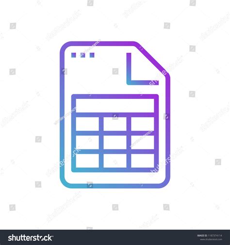 File Document Table Sheet Excel Icon Stock Vector Royalty Free