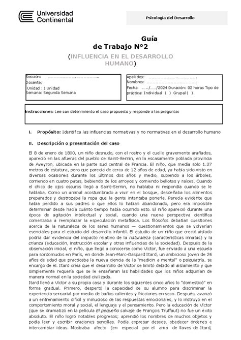 Guia De Trabajo Gia N Humano Gu A De Trabajo N Influencia En