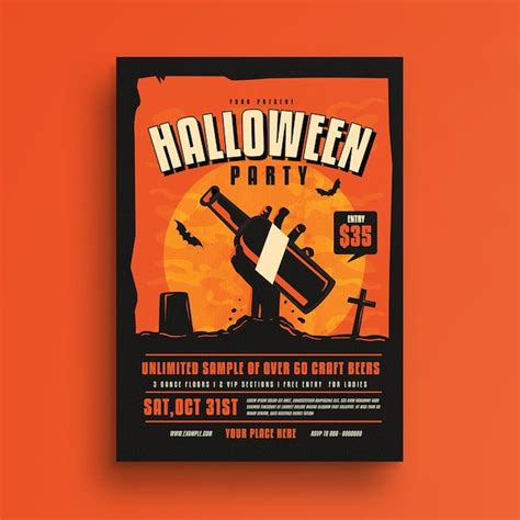 Folleto De Evento De Fiesta De Cerveza De Halloween Archivo Psd Premium