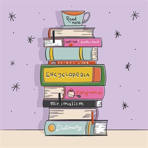 Pilha Desenhada à Mão De Ilustração De Livros Vetor Premium