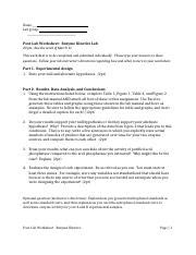 Enzyme Kinetics Lab Experimental Design Data Analysis Course Hero