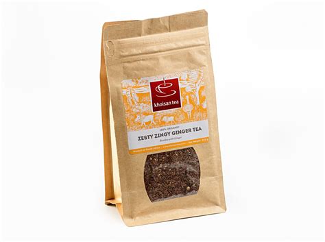 Khoisan Tea 100 Organic Rooibos Zesty Zingy Ginger Loose Tea 200g