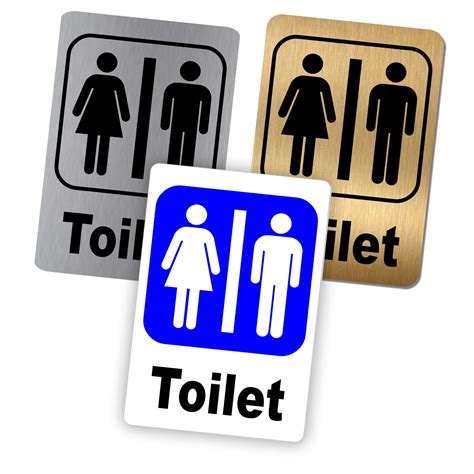Unisex Toilet Sign Aluminium Metal Restroom Door Signage