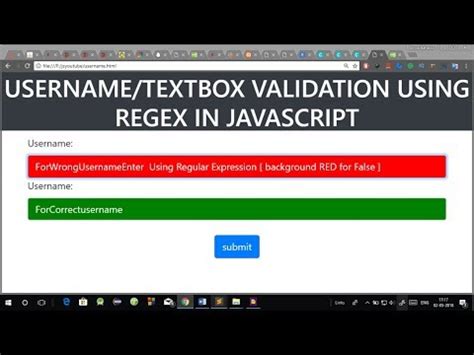 Username Validation Using Regular Expression In JavaScript In Hindi