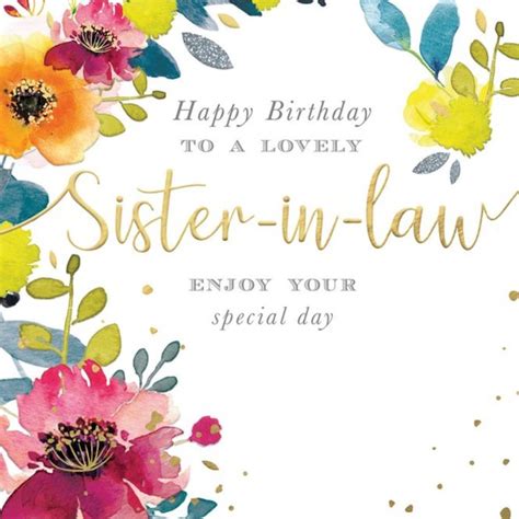 Happy Birthday To A Lovely Sister In Law Card Moonpig