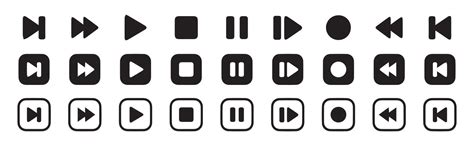 Media Player Control Icons Illustration Set Play And Pause Buttons Arrows Audio Player Player