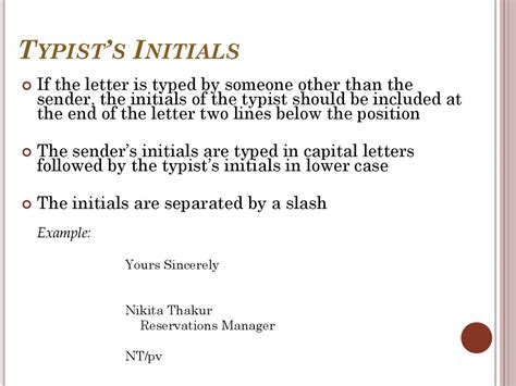 Business Letter Format Typist Initials Birthday Letter