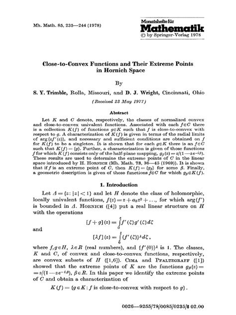 Close To Convex Functions And Their Extreme Points In The Hornich Space