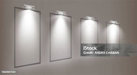 벽에 무게는 프레임의 집합입니다 이미지 사각형 직사각형 프레임 프레임과 벽 벡터 일러스트 레이 션에 램프 3차원 형태에 대한 스톡 벡터 아트 및 기타 이미지 Istock