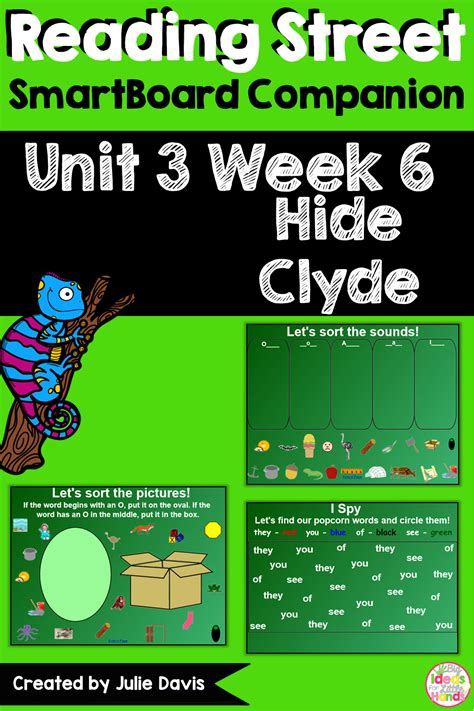 Hide Clyde Smartboard Companion Kindergarten Reading Street Grammar Activities Technology