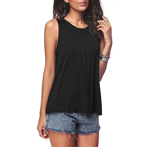 2018 Sexy Womens Tank Tops Sleeveless O Neck Summer Vest Top Tees Beach