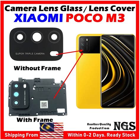 With Frame Camera Lens Glass Camera Lens Cover For Xiaomi Poco M With Adhesive Not Camera