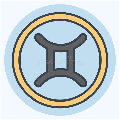 Icon Gemini Related To Horoscope Symbol Color Mate Style Simple Design Editable Stock