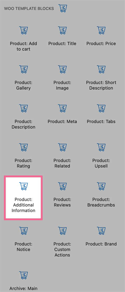 Woo Template Block Product Additional Information Kadence Wp