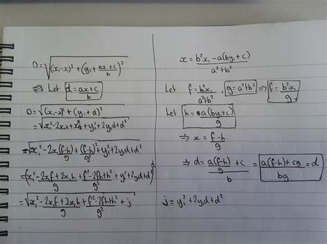 Algebra Precalculus Distance Between Point And A Line Problems Simplifying The Minimised