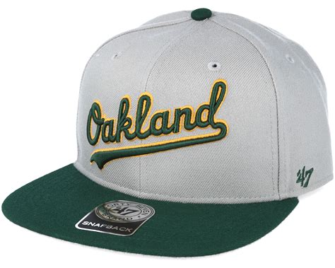 Oakland Athletics Script Side Grey Snapback 47 Brand Caps